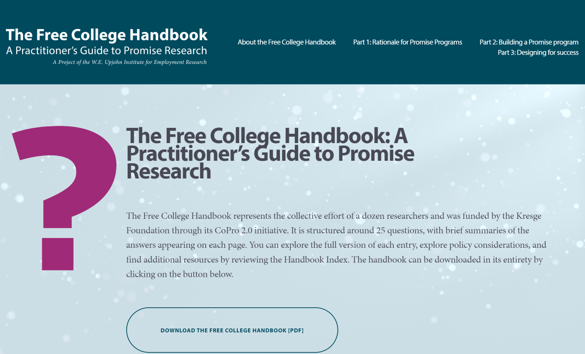 Tuition-Free College? Promise Program Sustainability | Upjohn Institute